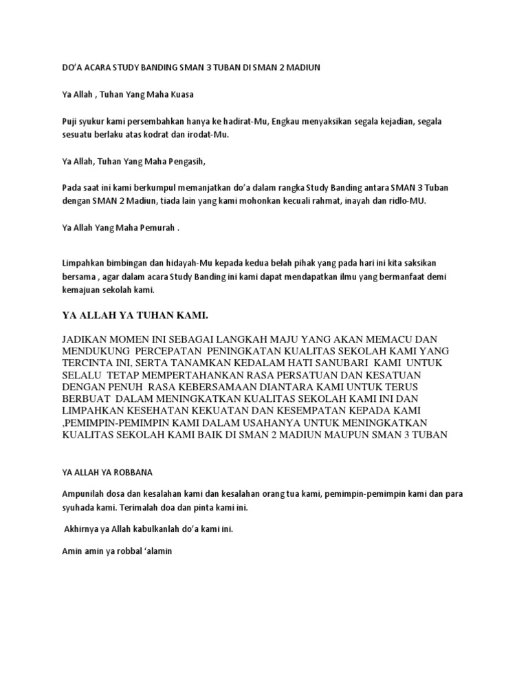 Doa Study Banding | PDF