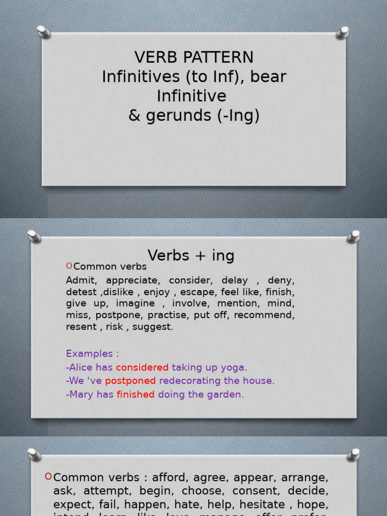 Verb Patterns: Infinitives & Gerunds | PDF
