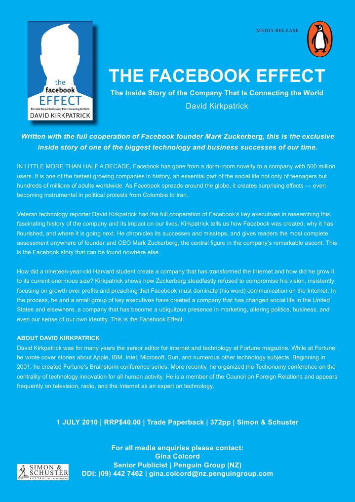 Facebook Effect Media Release | PDF | Mark Zuckerberg | Facebook