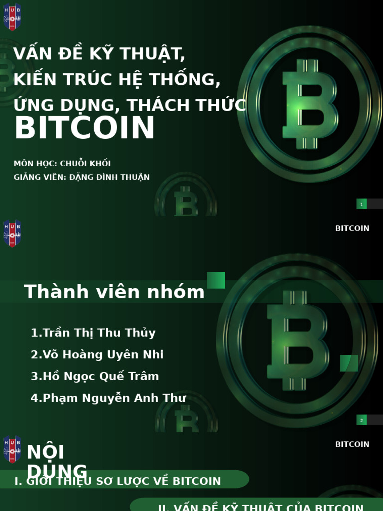 01 - Vấn Đề Kỹ Thuật, Kiến Trúc Hệ Thống, Ứng Dụng, Thách Thức - Bitcoin | PDF