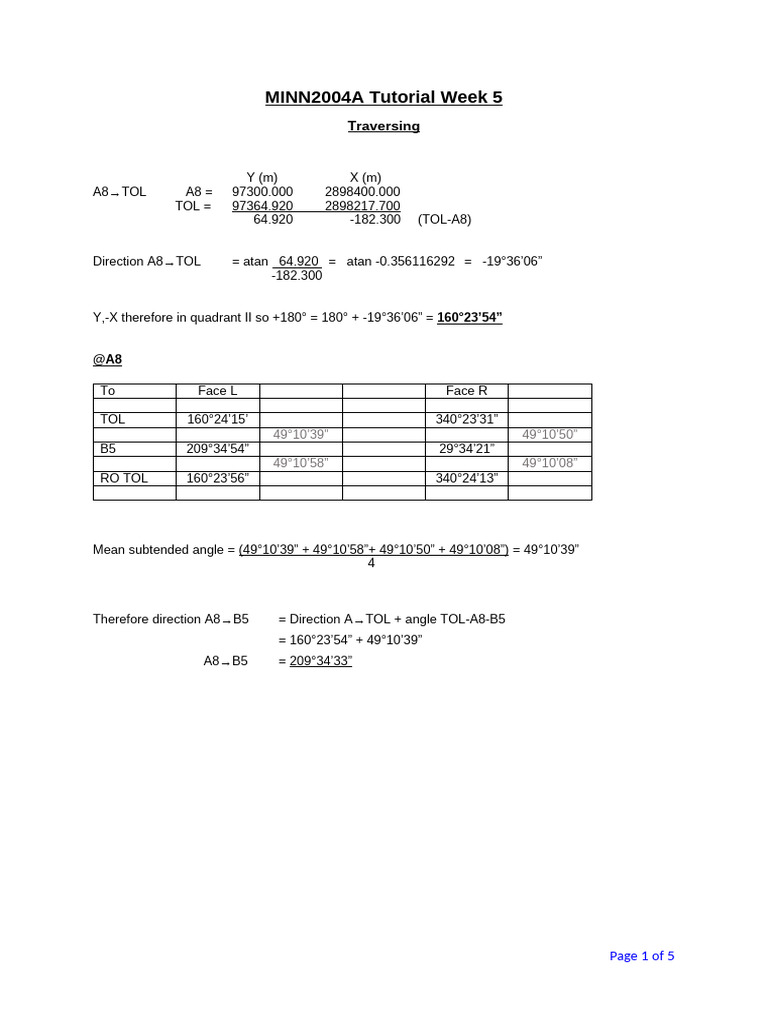 Coordinate and Elevation Calculations | PDF | Elementary Geometry ...