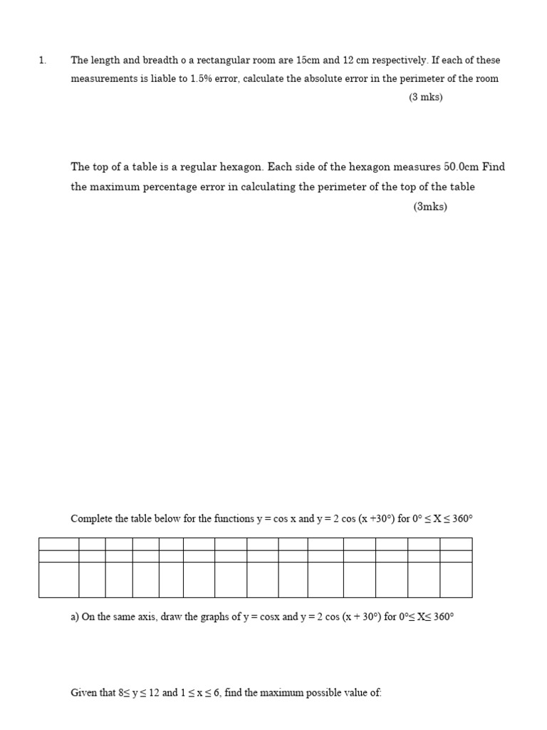 Approximation and Errors Q | PDF | Length | Area