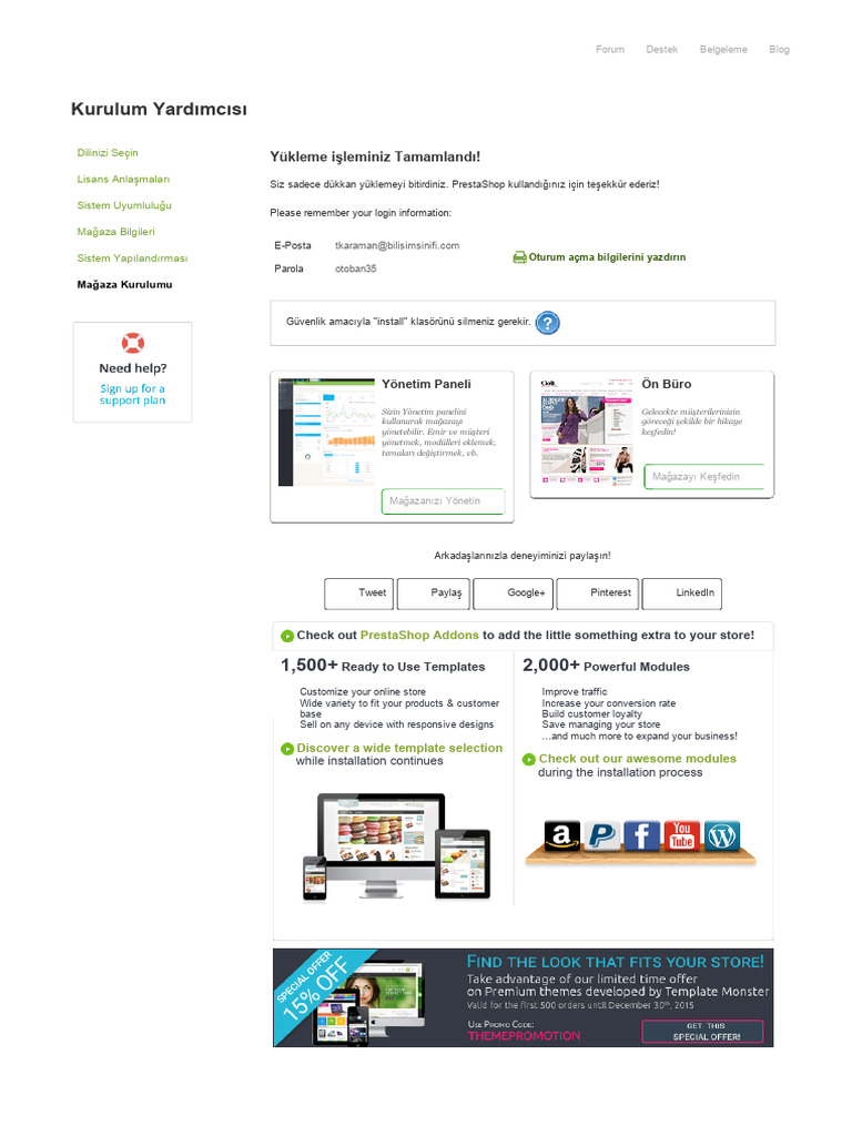 PrestaShop Kurulum Asistanı | PDF