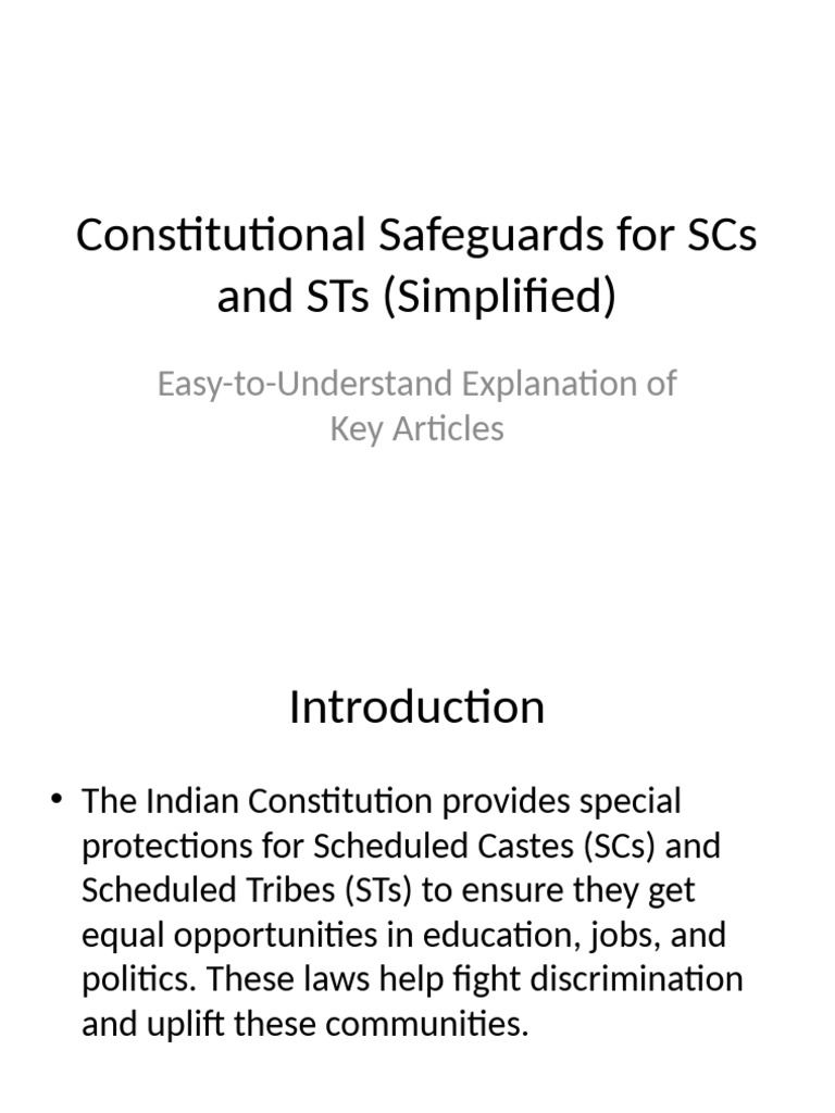 Constitutional Safeguards for SCs/STs | PDF | Justice | Crime & Violence