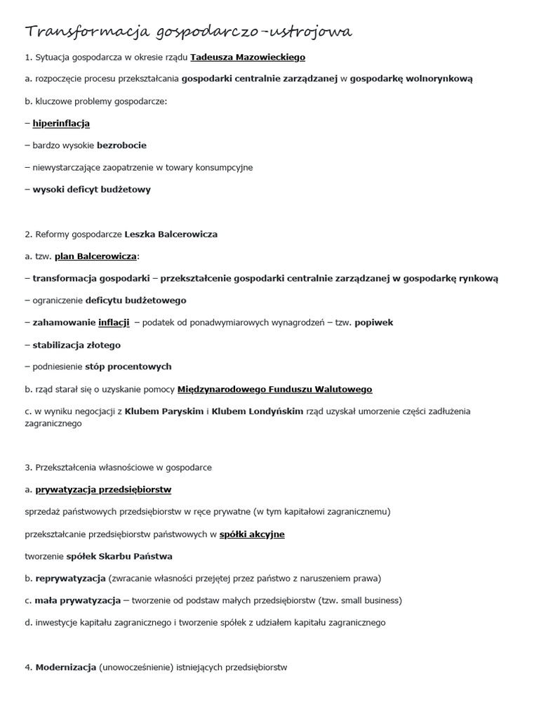 Transformacja Gospodarczo-Ustrojowa - Docx - 20250324 - 201411 - 0000 | PDF