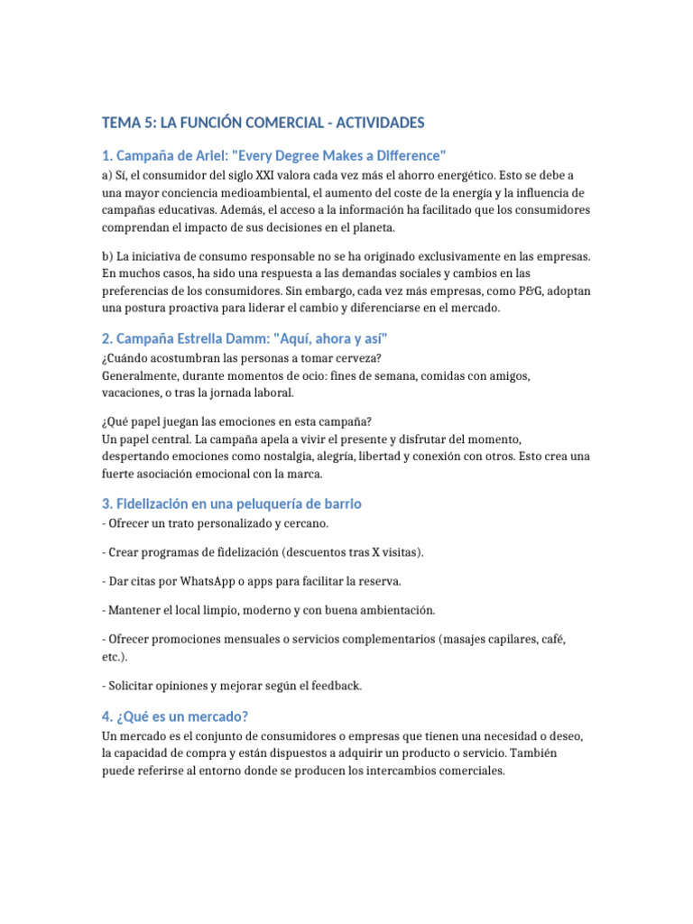 Tema 5 Funcion Comercial | PDF | Segmentación de mercado | Mercado (economía)
