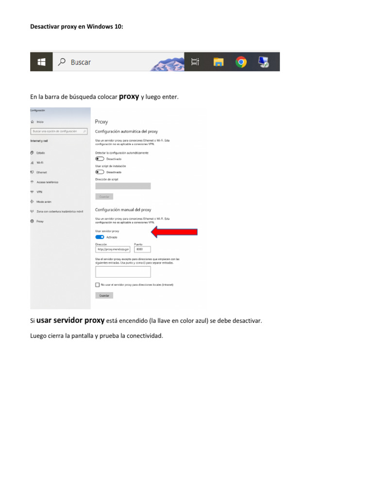 Desactivar Proxy en Windows 10 | PDF
