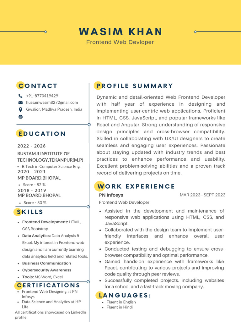 Blue Simple Professional CV Resume | PDF | Web Design | Computing