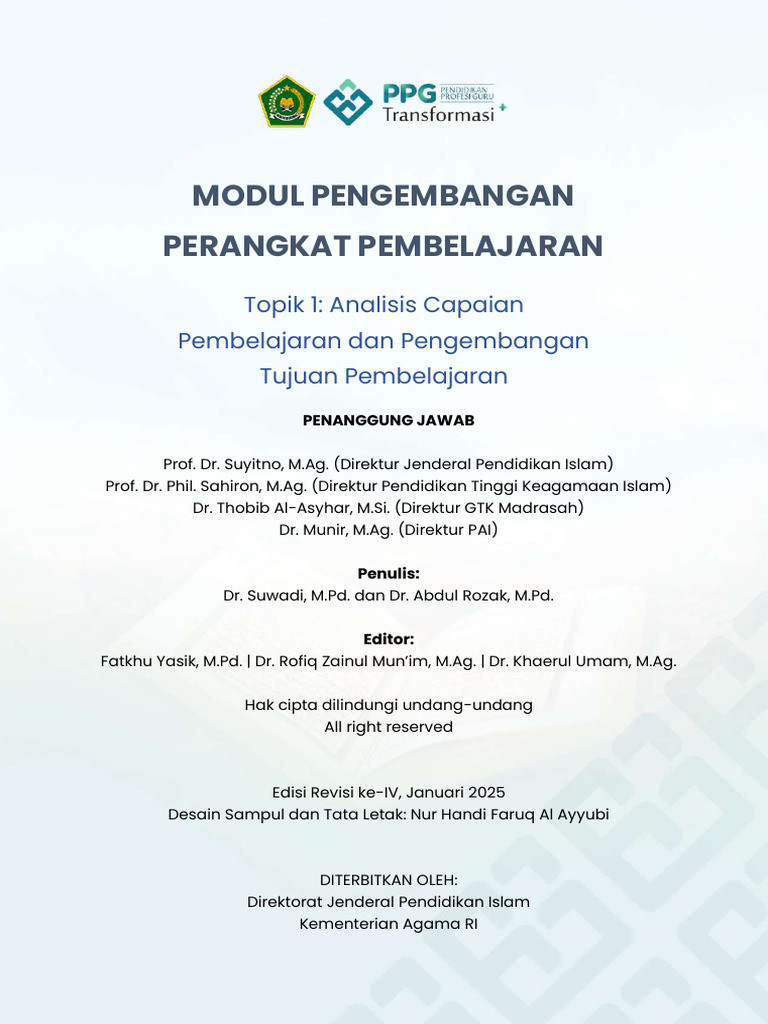 Modul Pengembangan Perangkat Pembelajaran - Topik 1 Analisis Capaian | PDF