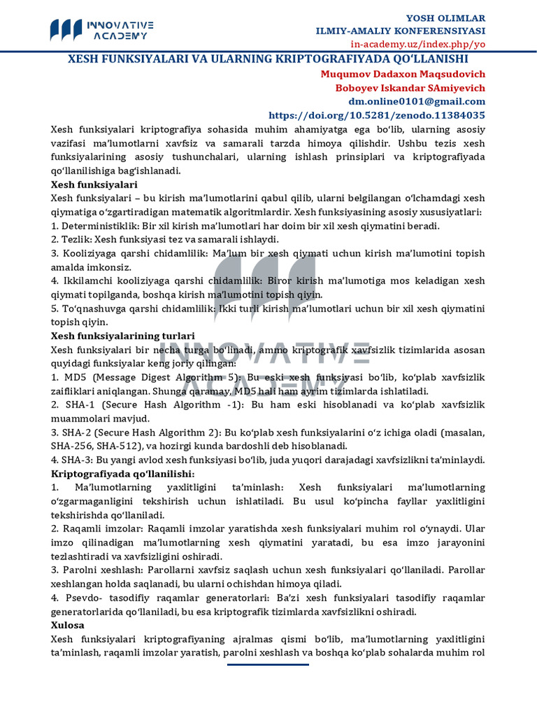 Yosh Olimlar 1524 | PDF