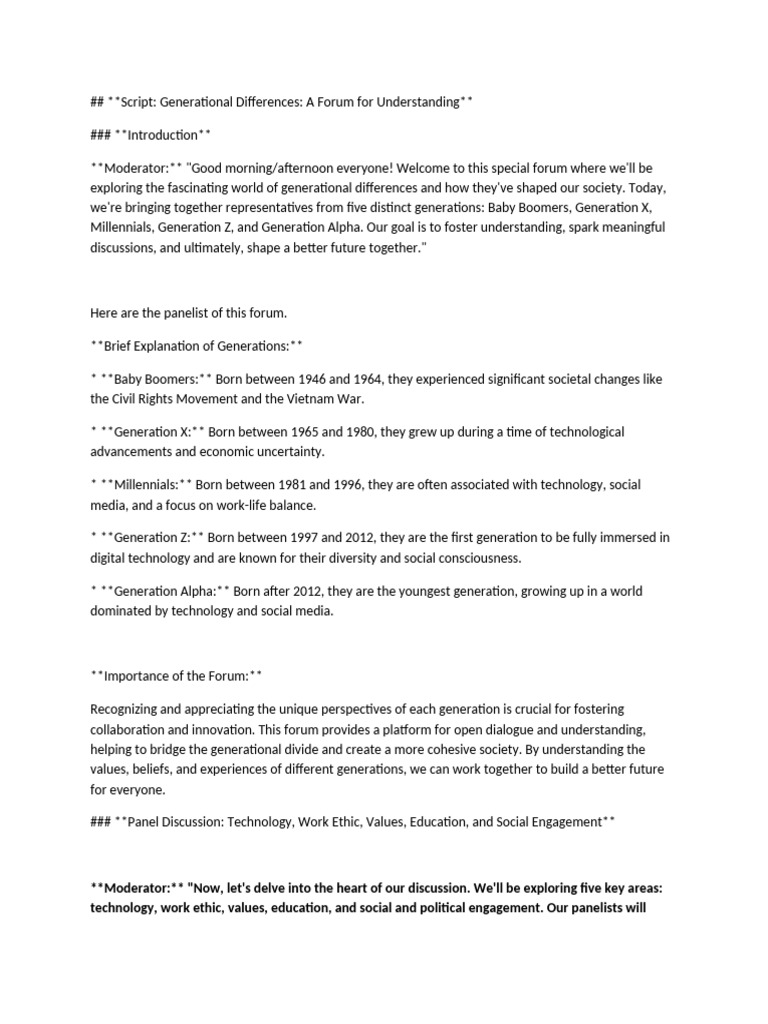 Generation Differences (Host) | PDF | Internet Forum | Millennials