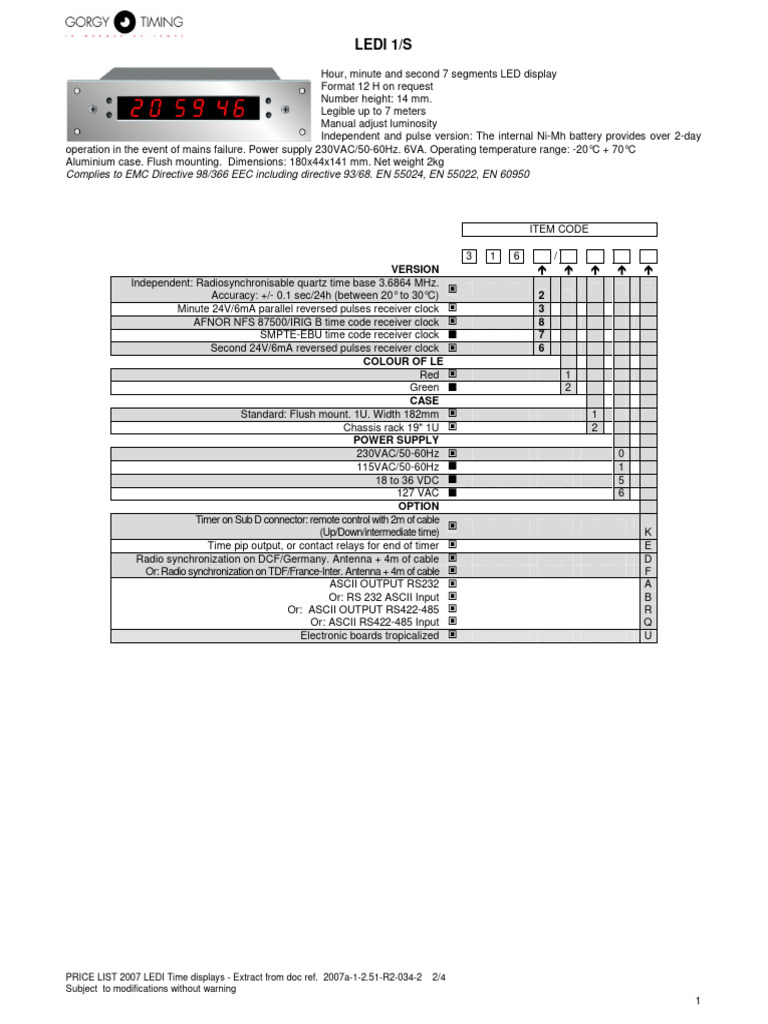 II - 2.2 LEDI 1-S Brochure | PDF | Information And Communications Technology | Electrical ...