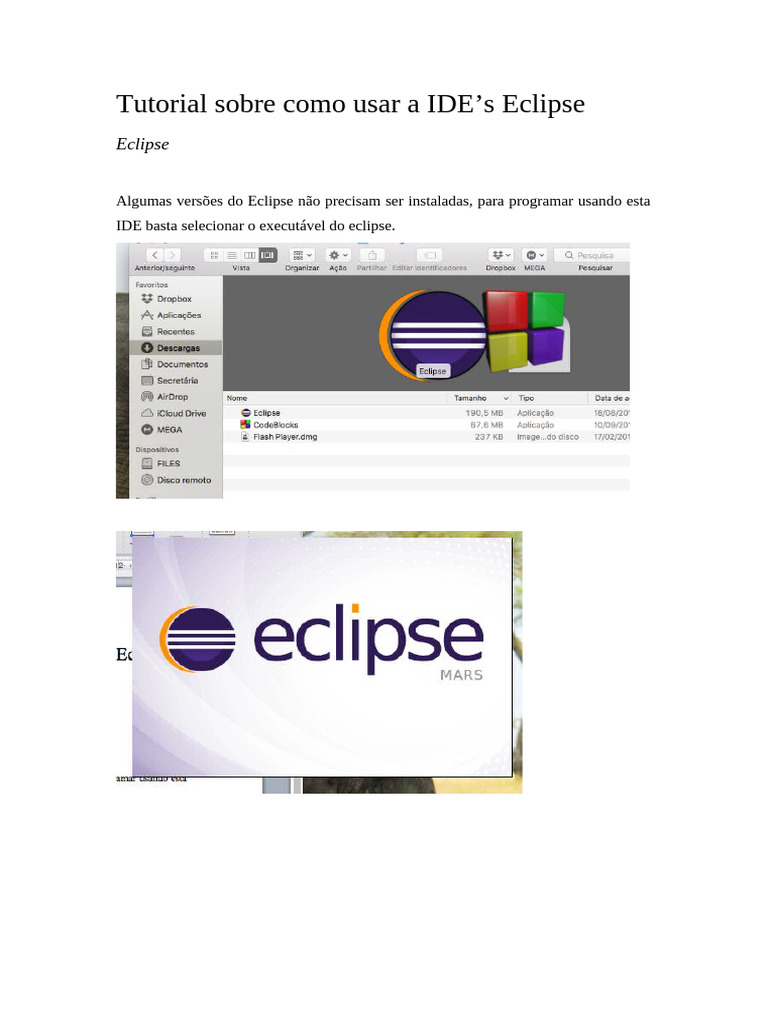 Tutorial Sobre Como Usar A IDE's Eclipse | PDF