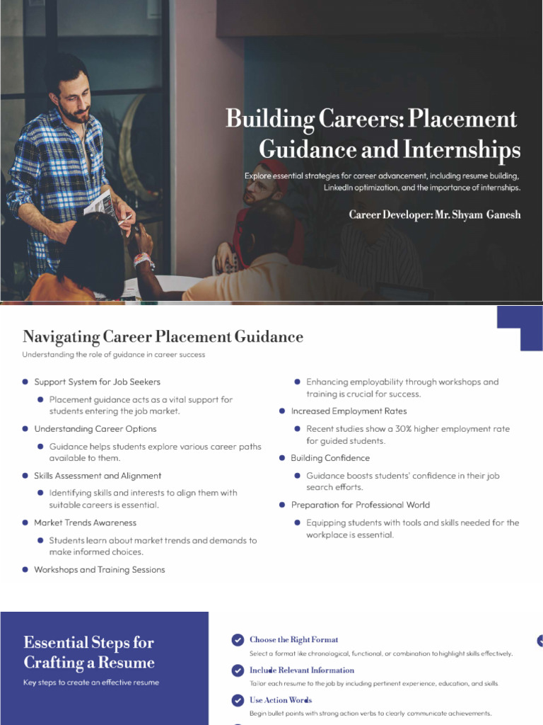Building Careers - Placement Guidance and Internships | PDF | Résumé ...
