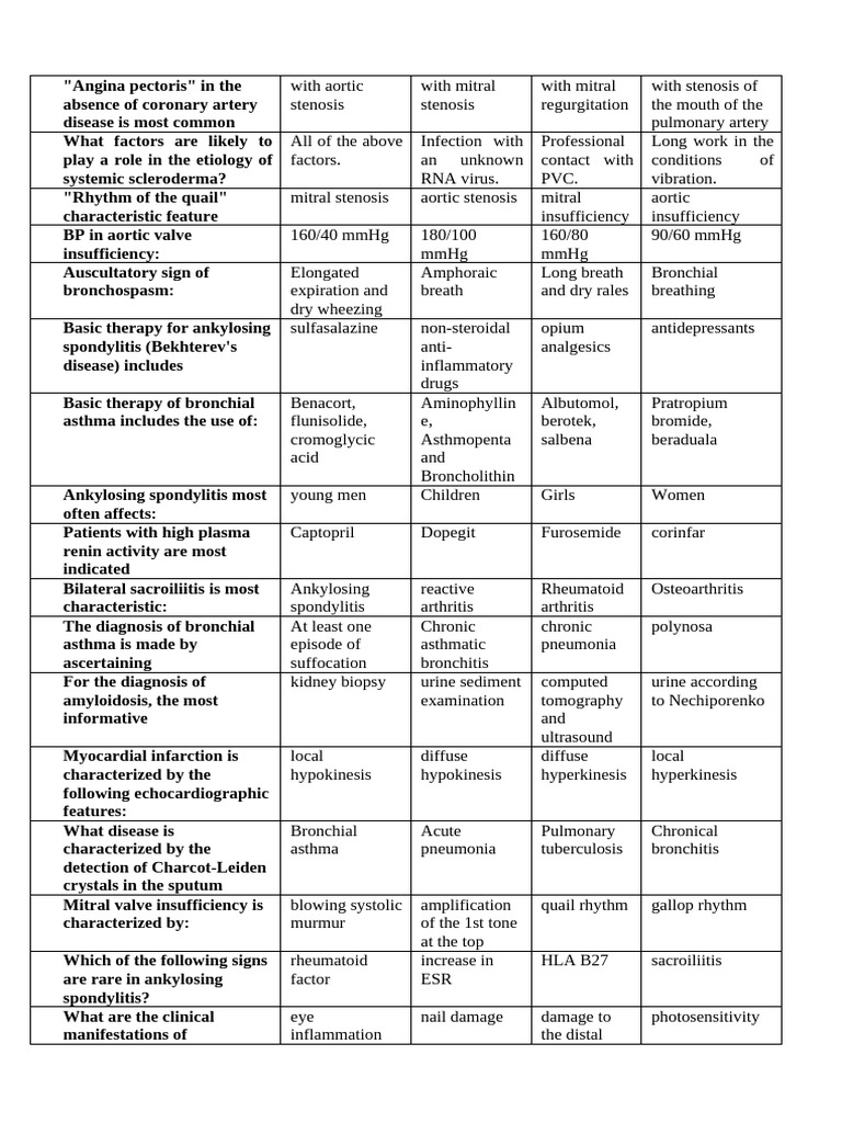 50 Test Questions - Internal Medicine - MBBS | PDF | Heart | Atrium (Heart)