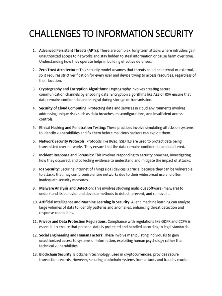 Key Challenges in Information Security | PDF | Security | Computer Security