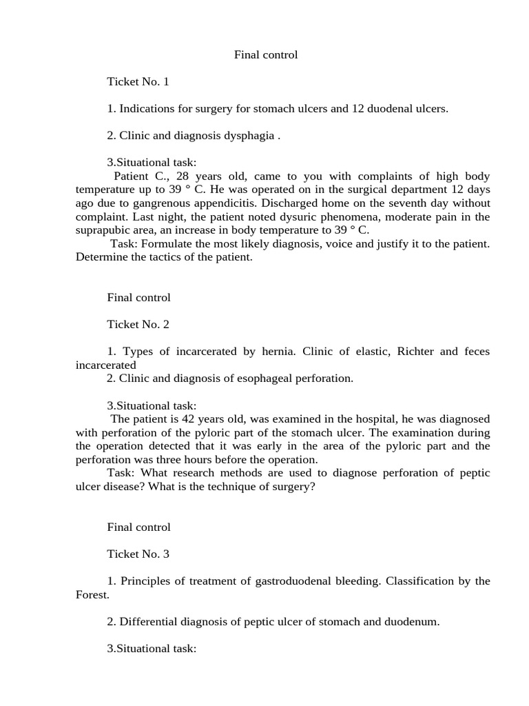 Final Questions For 5-Course | PDF | Abdomen | Nausea