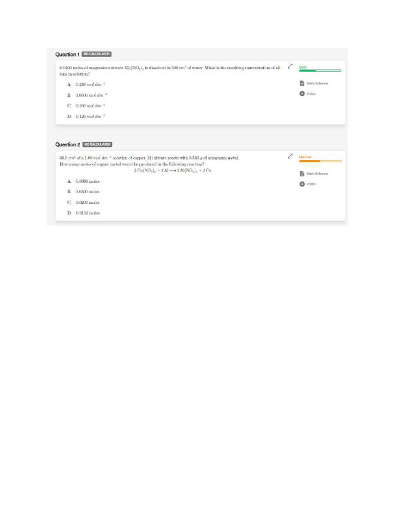 Paper 1 - Chemistry SL IB Practice | PDF