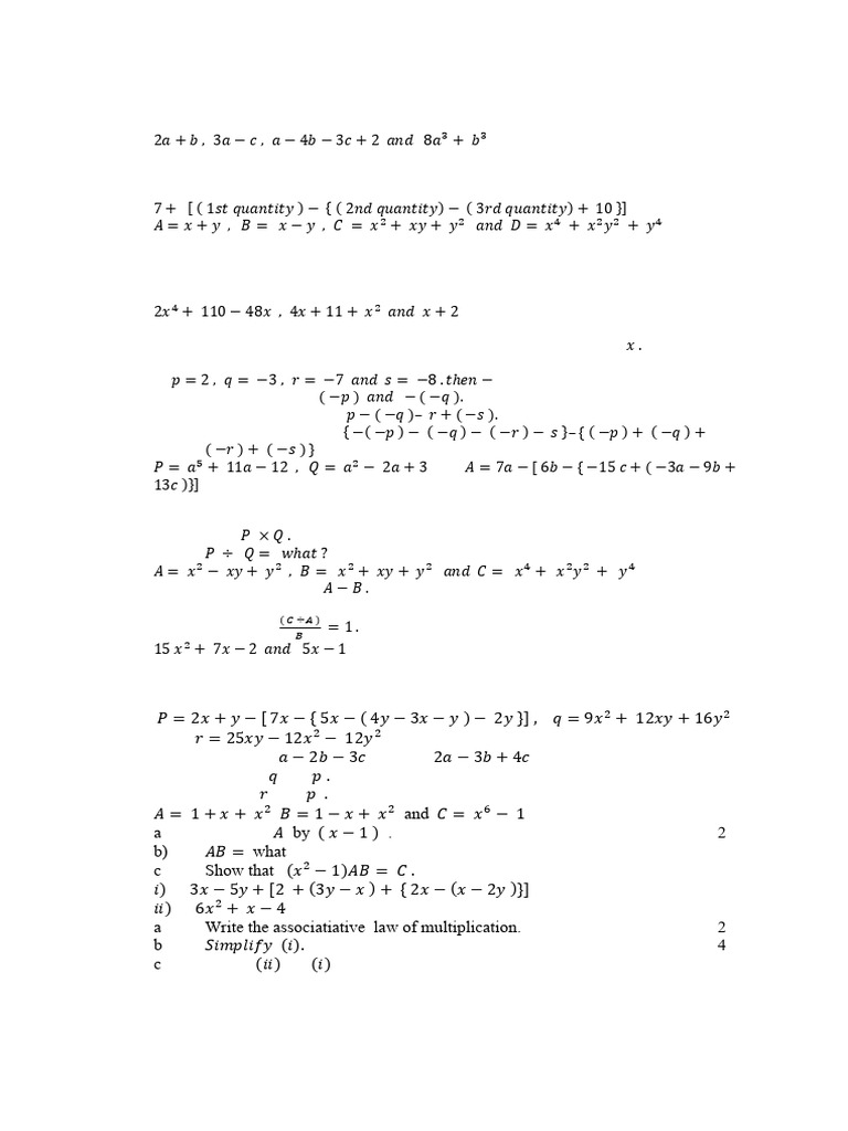 Algebra cq chap 4.1 , 4.2, 4.3 pdf | PDF | Elementary Mathematics | Arithmetic