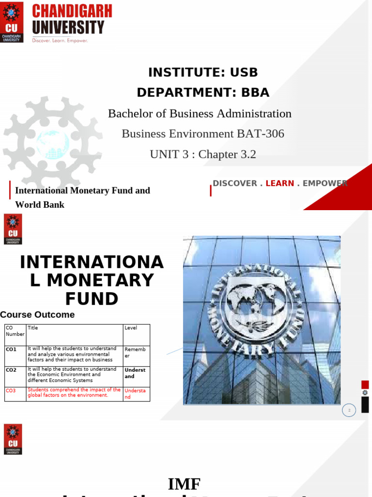 IMF and World Bank Overview for BBA Students | PDF | Special Drawing ...