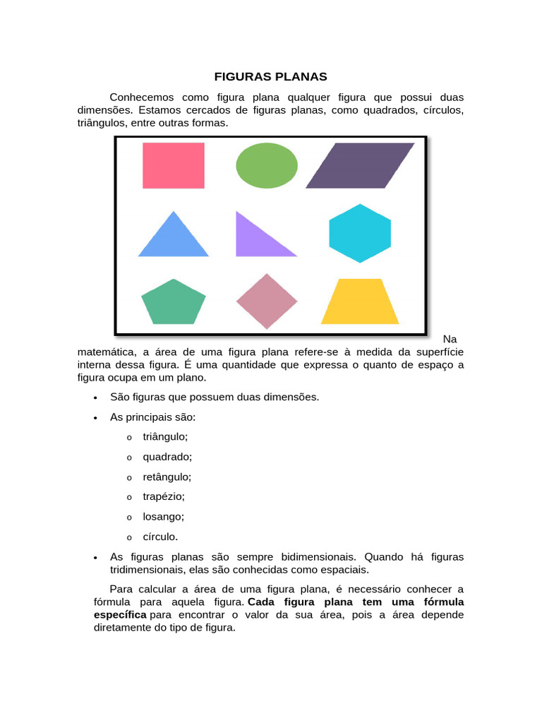Figuras Planas: Cálculo de Área e Perímetro | PDF | Triângulo