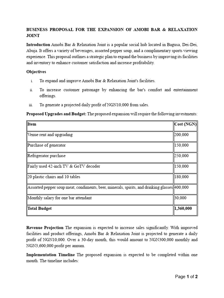 Amobi businness proposal (1) | PDF | Economies