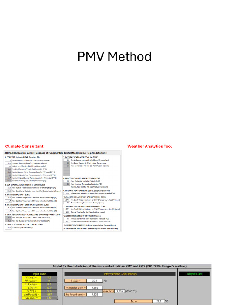 PMV Method for Thermal Comfort Analysis | PDF