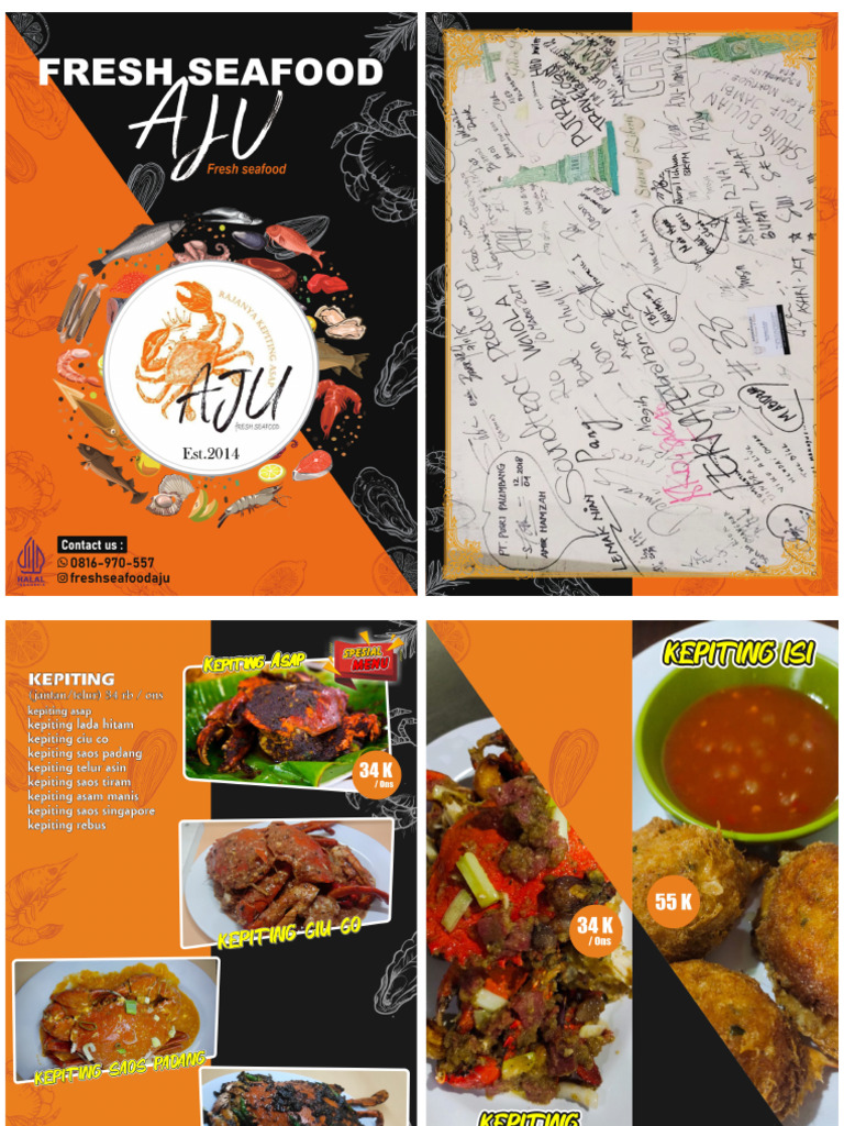 Menu Seafood Aju | PDF