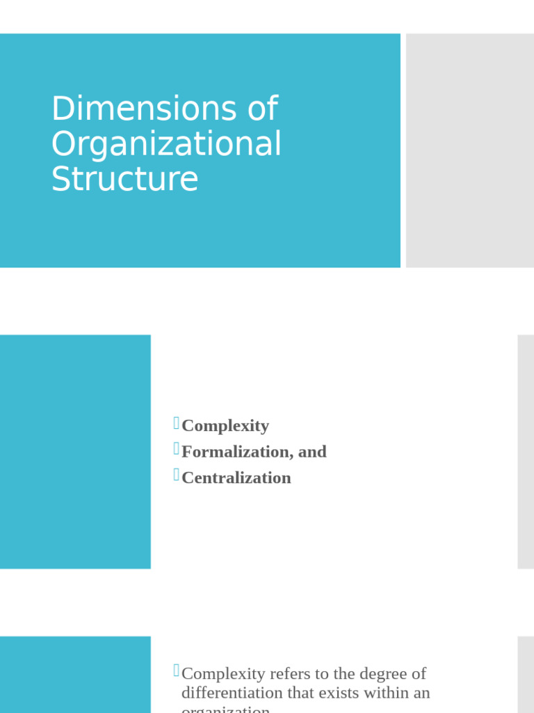 Dimensions of Organizational Structure | PDF | Division Of Labour ...
