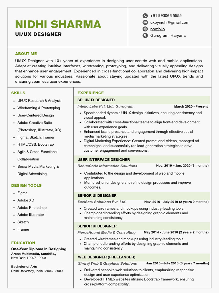 Experienced UI/UX Designer Portfolio | PDF | User Interface | Innovation