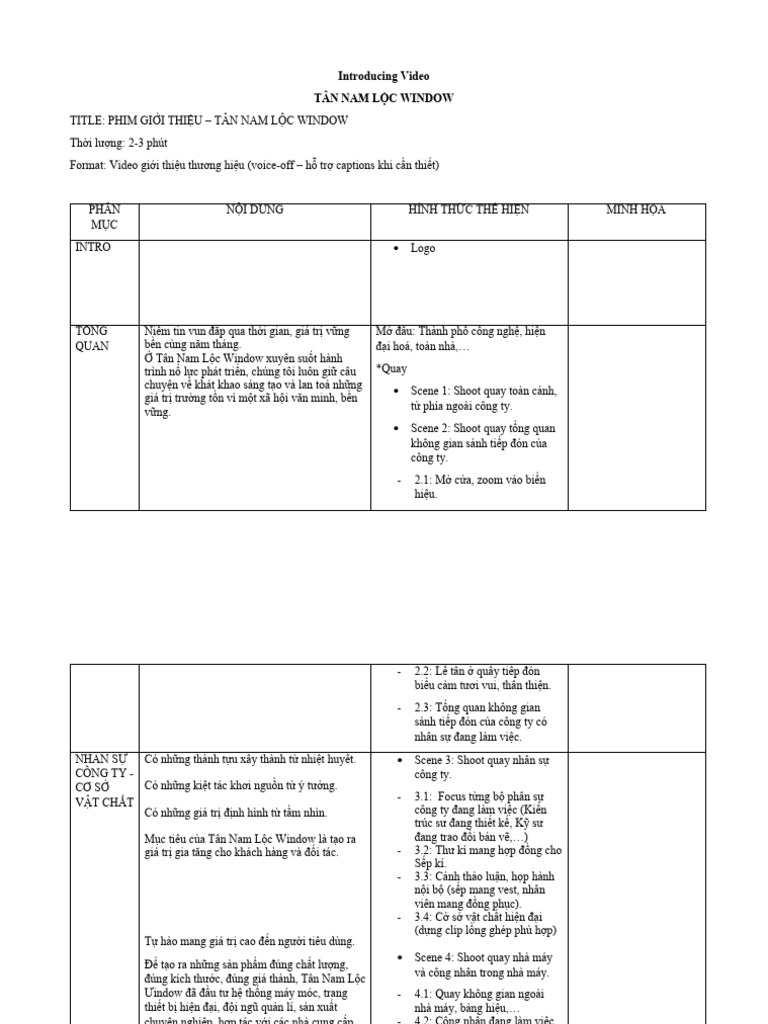 MED Script Introducing Video TAN NAM LOC WINDOW | PDF