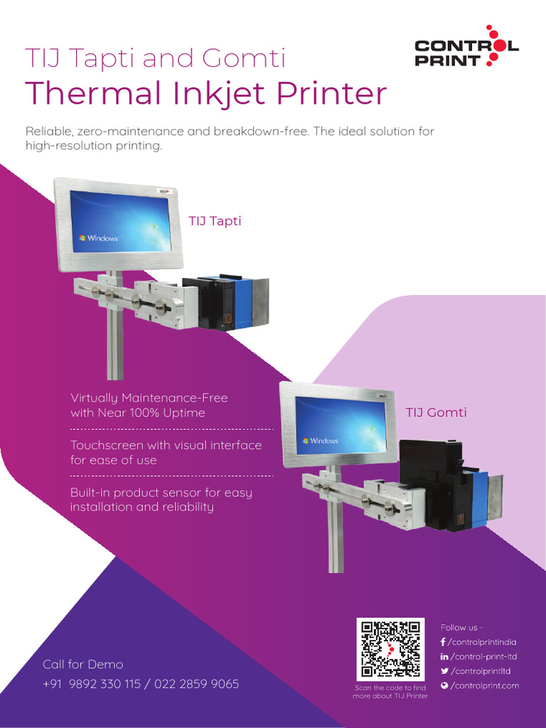 Control Print TIJ Gomti Brochure | PDF | Printer (Computing) | Barcode