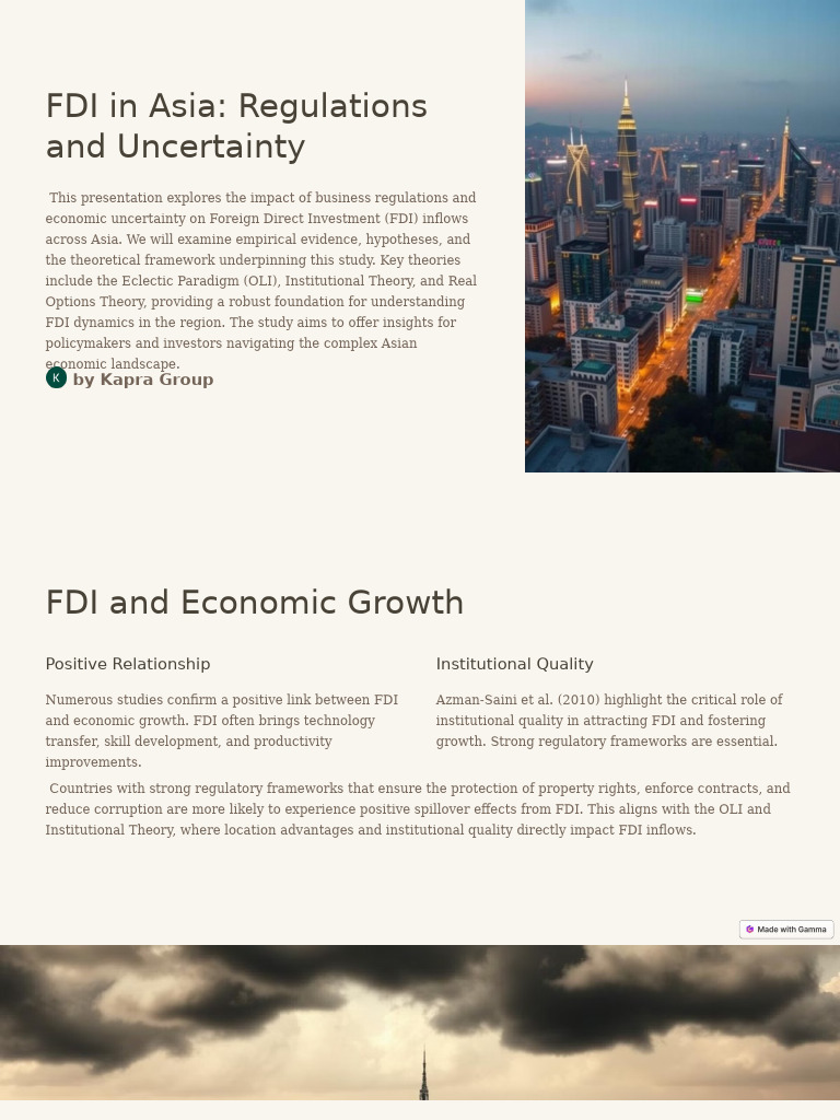 FDI in Asia Regulations and Uncertainty | PDF | Foreign Direct ...