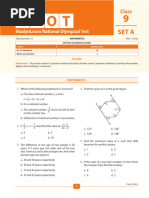 Class 9 Imo 4 Years Sample Paper | PDF | Area | Mathematics