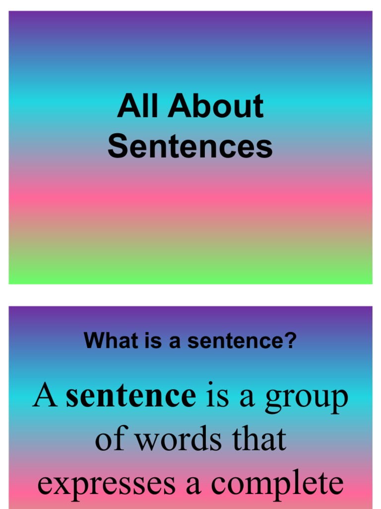 All About Sentences | PDF | Verb | Predicate (Grammar)