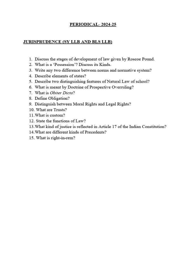 Jurisprudence Periodical 24-25 | PDF | Precedent | Common Law