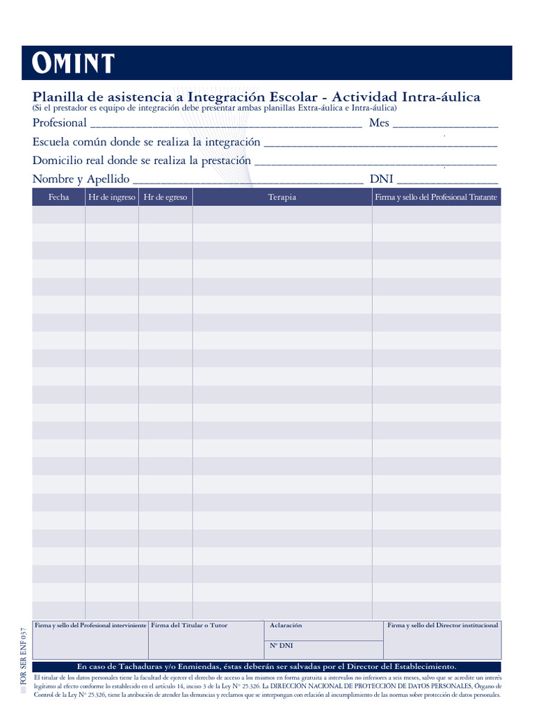Planilla Omint | PDF