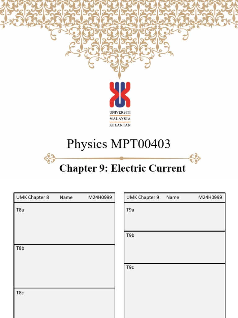 Chapter 09 Electric Current | PDF | Electric Current | Resistor