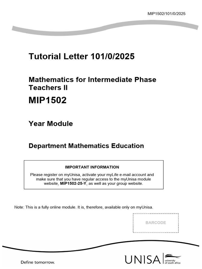 MIP 1502 Tutorial Letter | PDF | Educational Technology | Educational ...