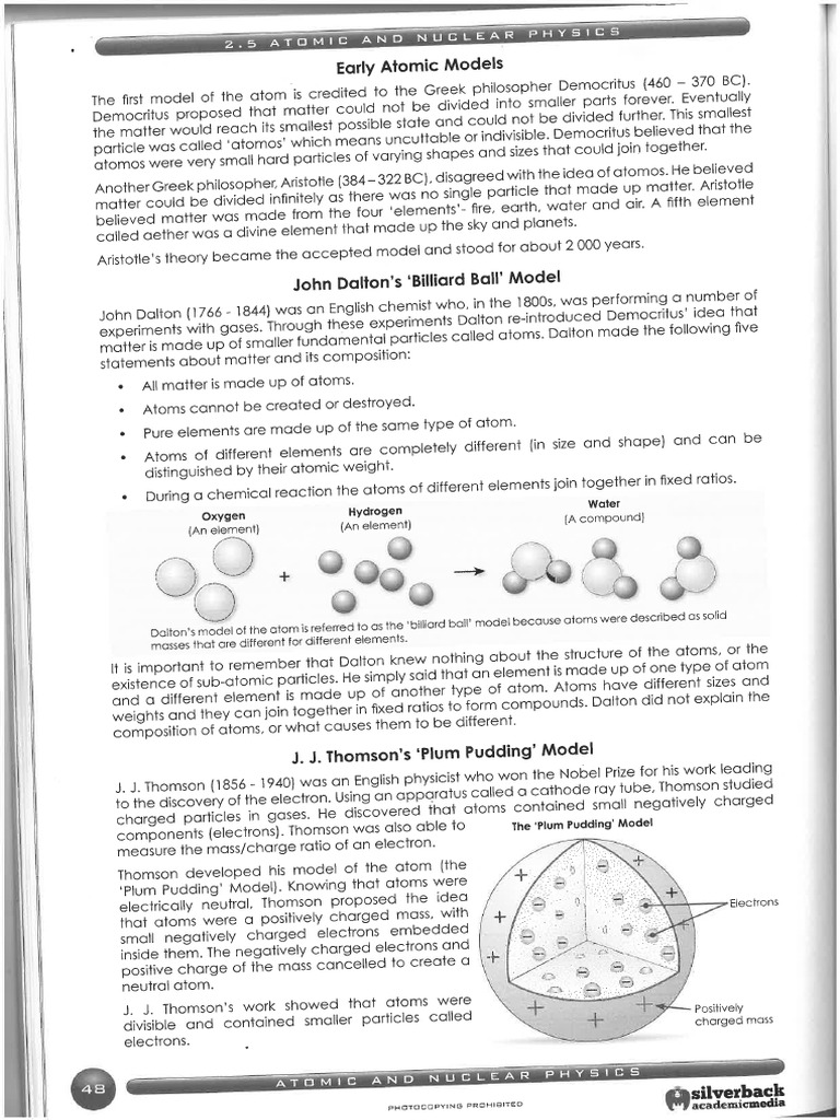 Early Atomic Models | PDF