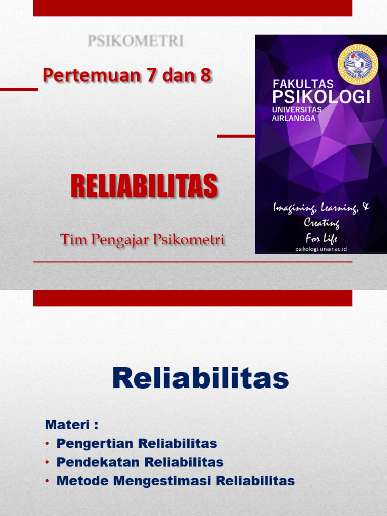 Pertemuan 7-8 Reliabilitas Compressed | PDF