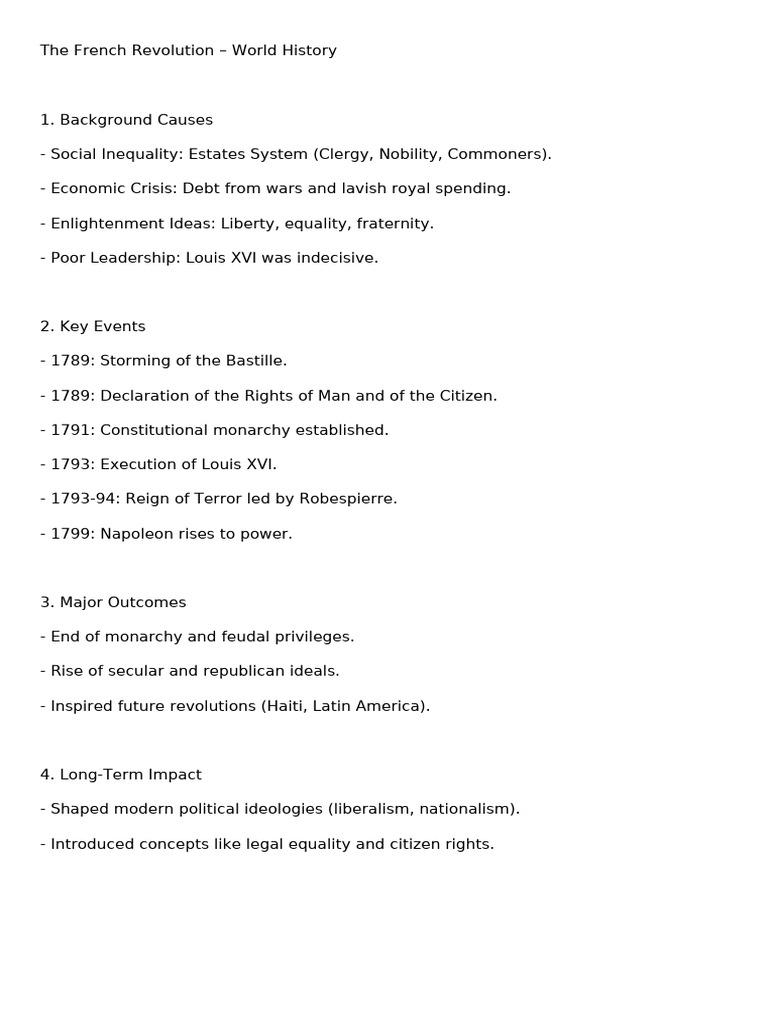 French Revolution: Causes, Events, Impact | PDF