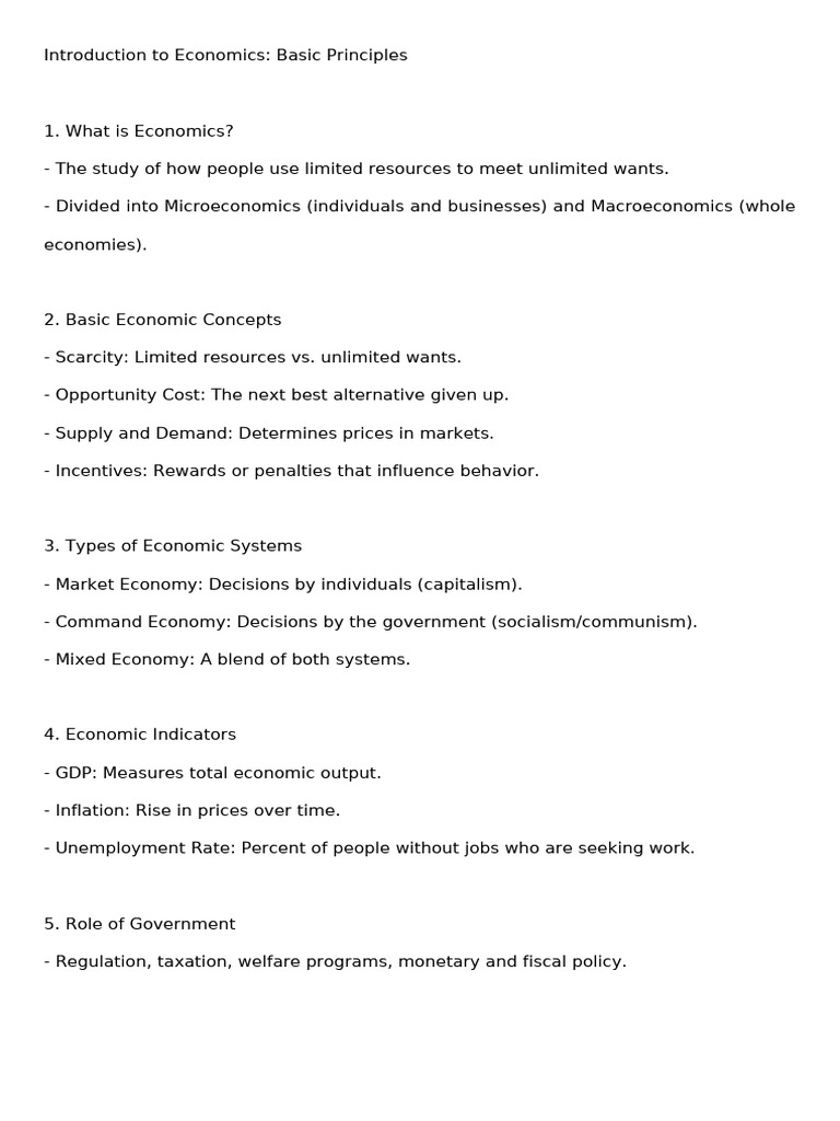 Introduction To Economics | PDF