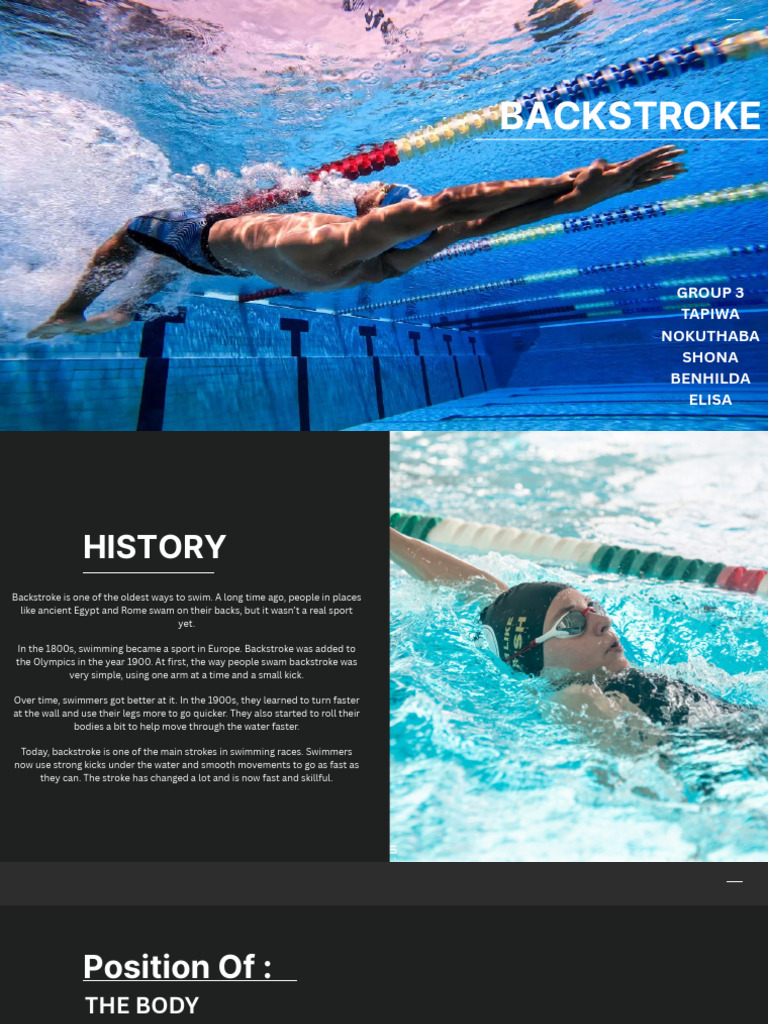 Backstroke Technique Overview | PDF | Individual Sports | Swimming
