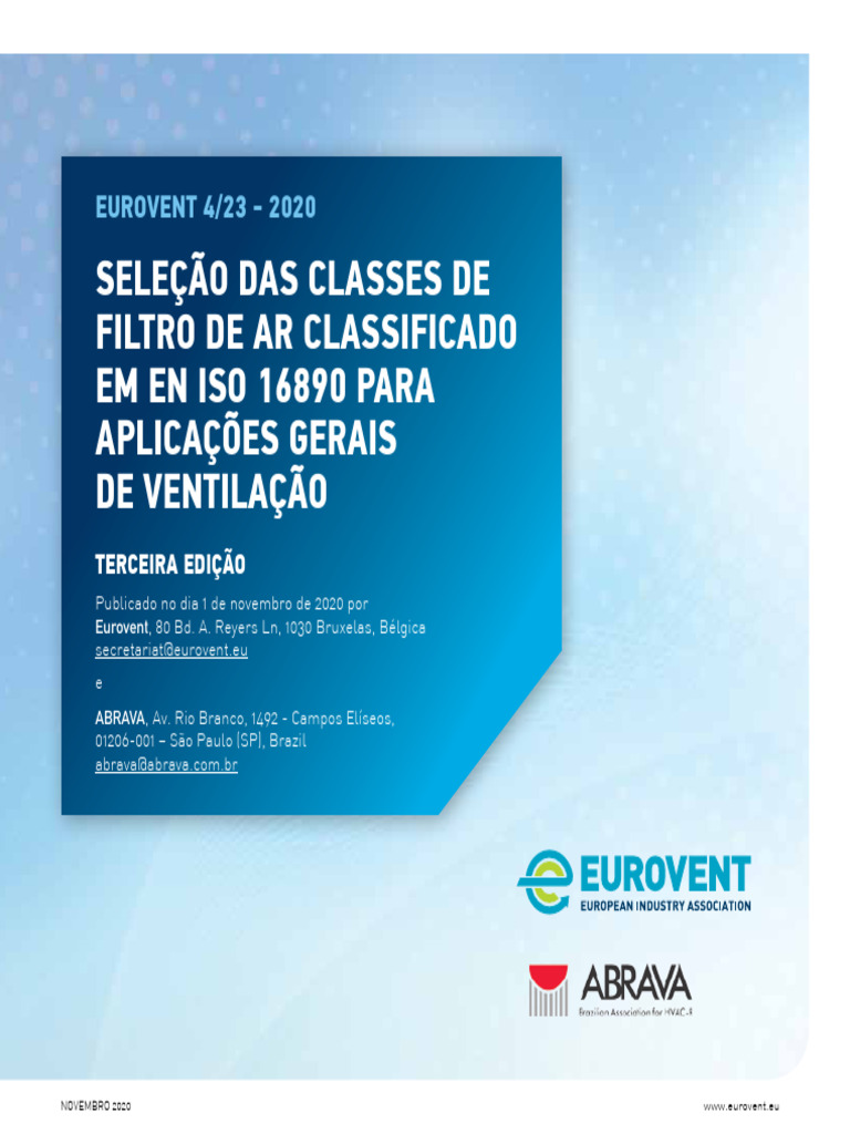 Eurovent Rec 4 23 Selection of en Iso 16890 Rated Air Filter Classes ...