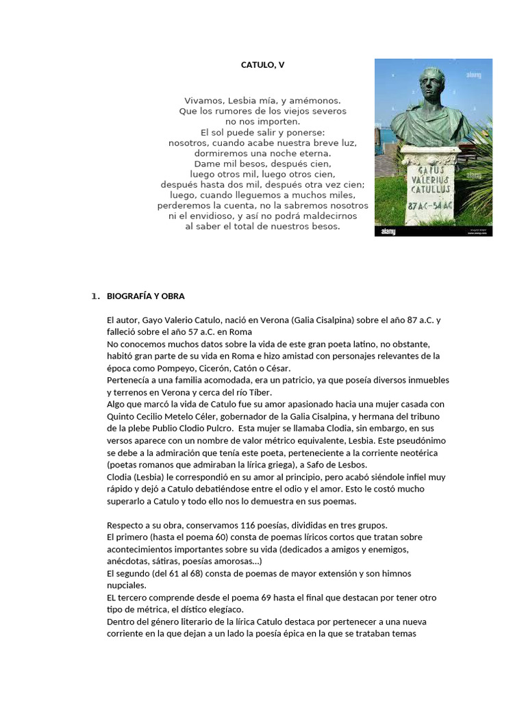 Catulo y el amor en Lesbia | PDF | Republica Romana