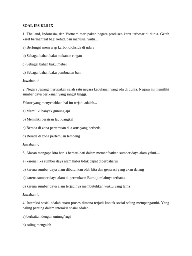 Soal KLS 9 MTS | PDF