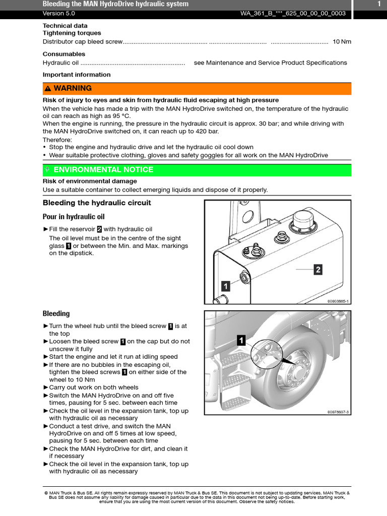 Bleeding+the+MAN+HydroDrive+hydraulic+system V5.0 | PDF | Manufactured ...
