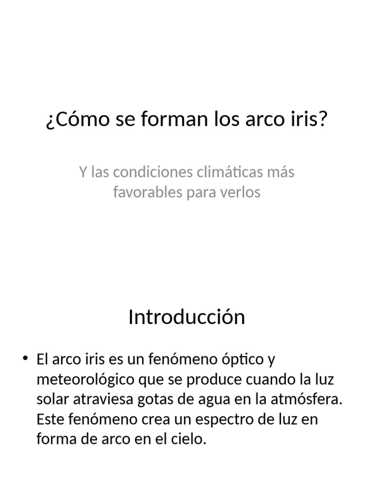 Formacion de Arco Iris | PDF