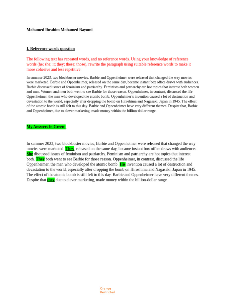 Cohesion and Punctuation Exercises | PDF | William Shakespeare